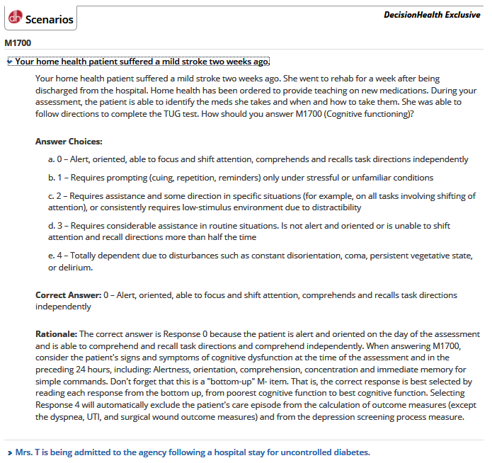 Indexed OASIS Scenarios – DecisionHealth